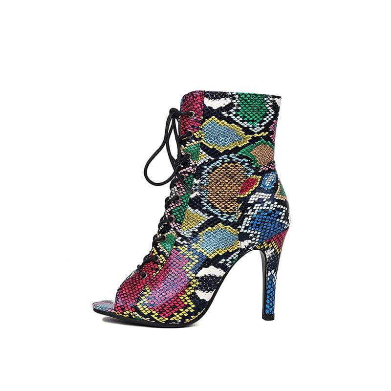 Color Snakeskin High Heeled Dance Boots – HIPPOSEUS