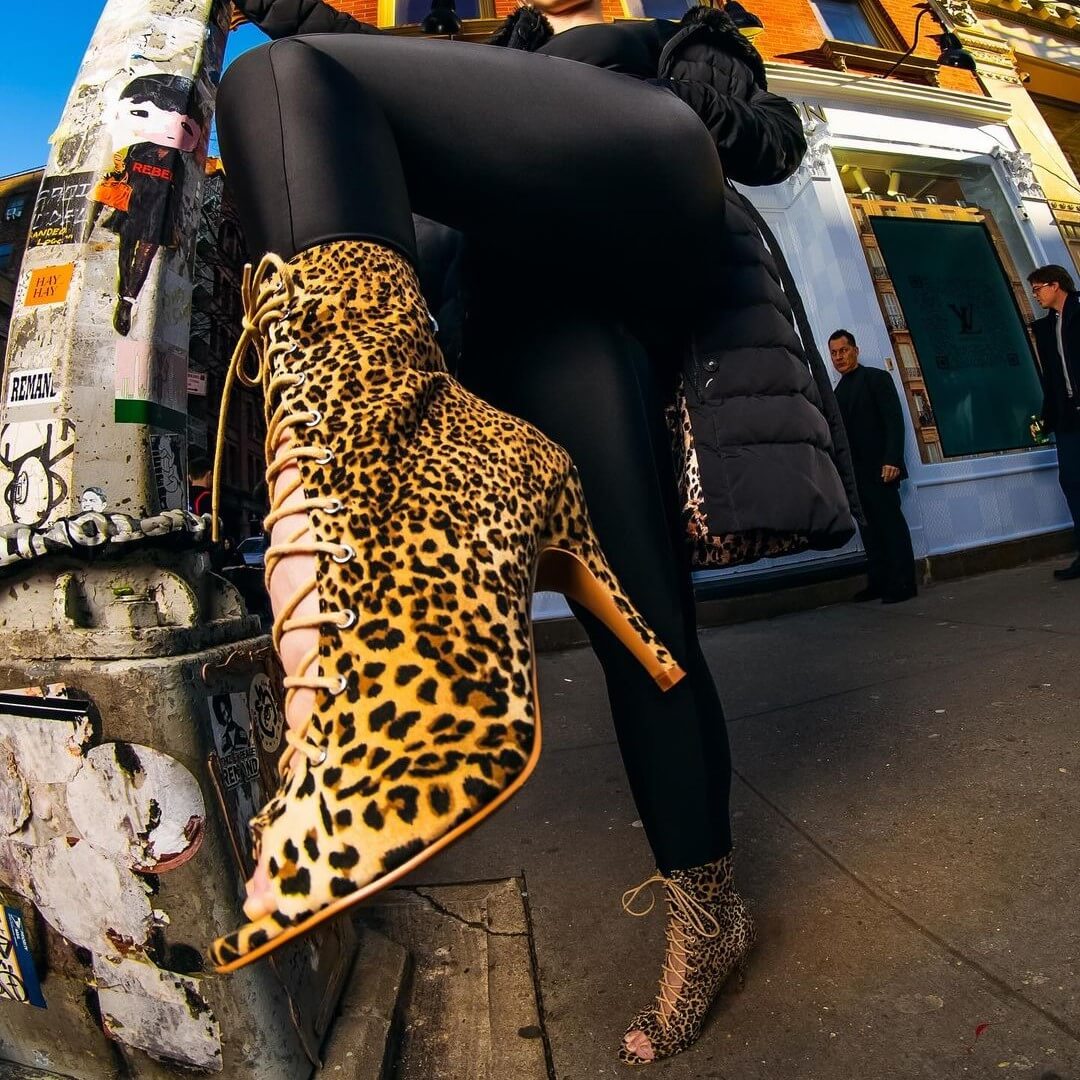 Vintage leopard print high heel ankle boots – HIPPOSEUS